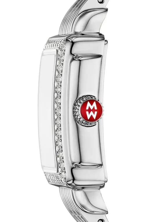 Michele Mini Deco Madison Two-tone Diamond Bracelet Watch - Silver