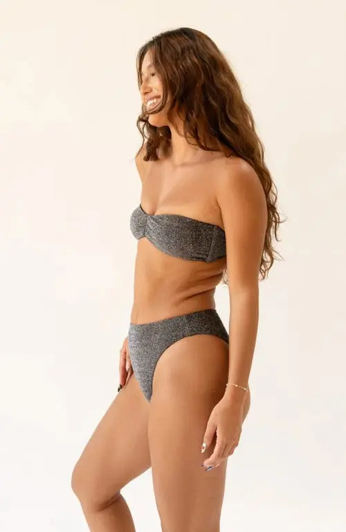 DIPPIN DAISY'S Seashore High-waisted Bikini Bottom - Sparkle Black