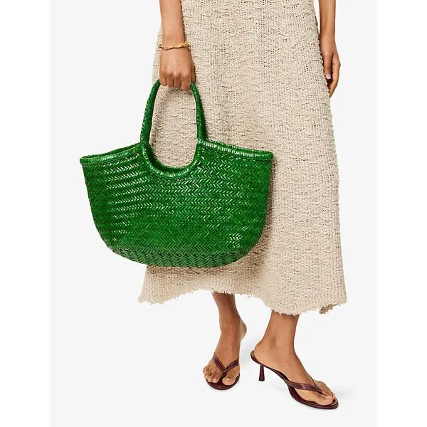 Dragon Diffusion Nantucket Leather Tote - Parrot Green