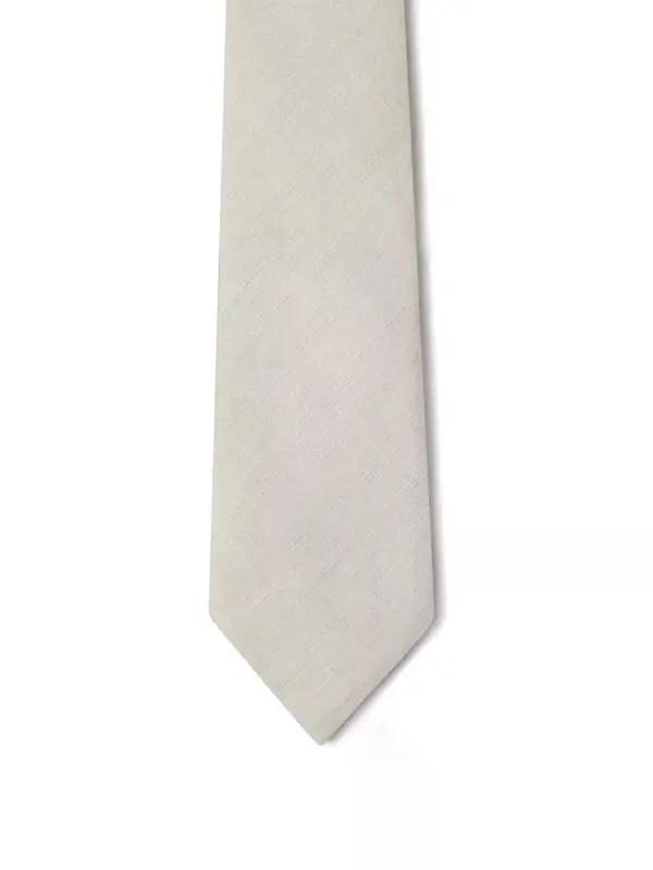Zegna Textured Silk Neck Tie - Neutrals