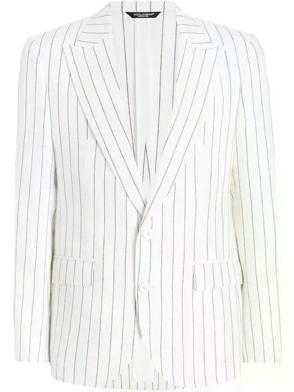 Dolce & Gabbana Pinstriped Blazer - White