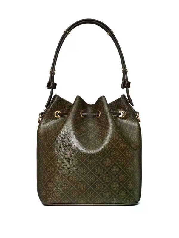 Tory Burch Small T Monogram Bucket Bag - Brown
