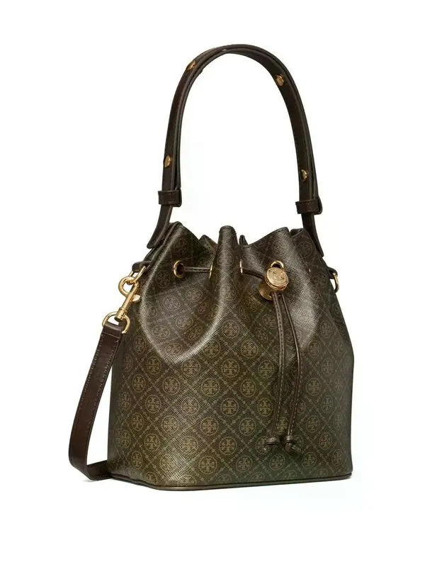 Tory Burch Small T Monogram Bucket Bag - Brown