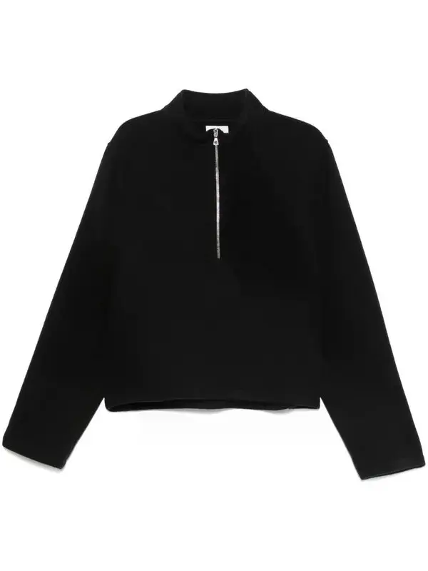 RIER Fleece Sweatshirt With Zip Neck - Black