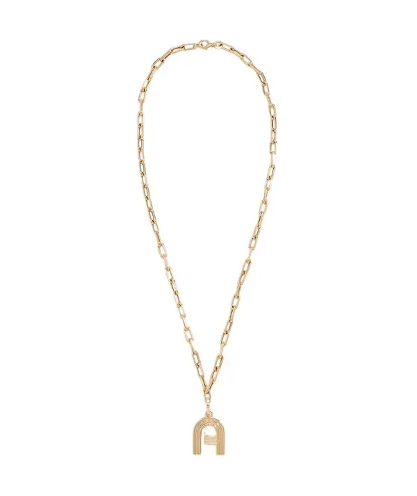 Adina Reyter Groovy Diamond Initial Hinged Charm Necklace