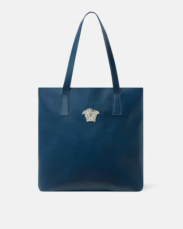 Versace La Medusa Leather Tote - Blue