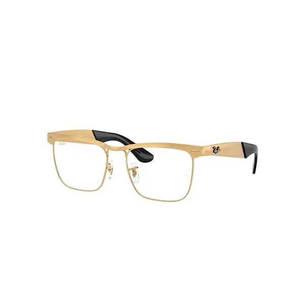 Ray-ban Wayfarer Deluxe Optics Eyeglasses With Square Frame - Sandblasted Legend Gold