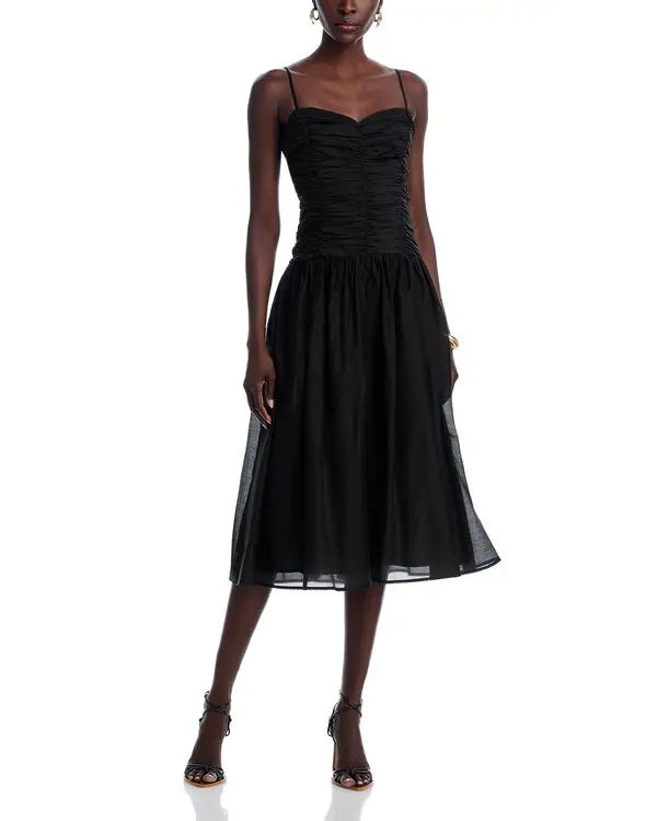 Aqua Ruched Maxi Dress