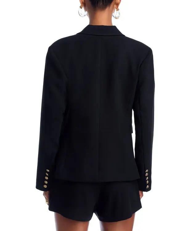 Aqua Side Button Blazer - Black