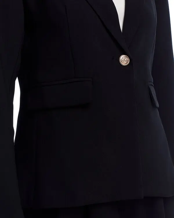 Aqua Side Button Blazer - Black
