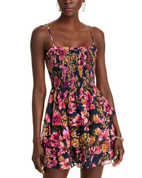 Aqua Floral Skirt Dress