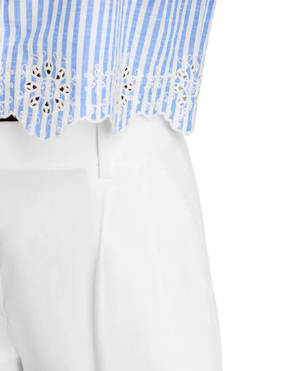Aqua Eyelet Stripe Poplin Button-down Shirt - Blue/white Stripe