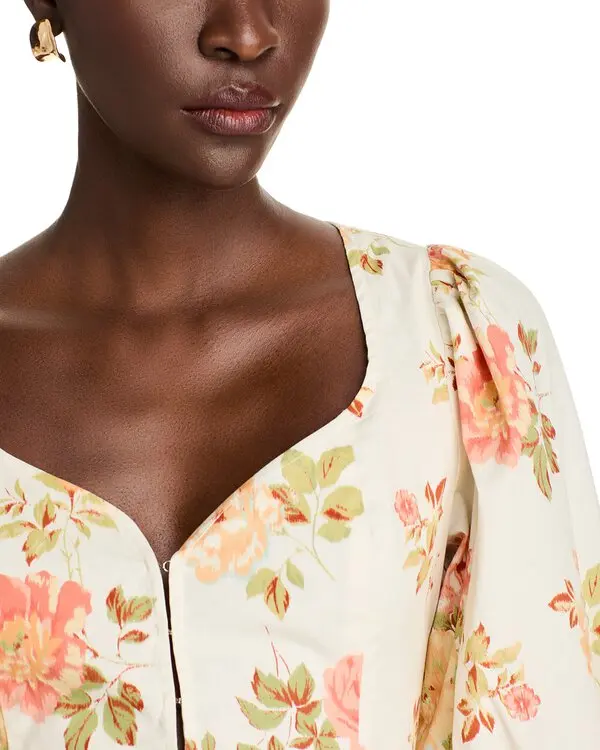 Aqua Poplin Sweetheart Top