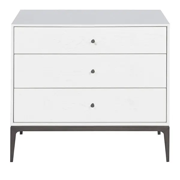 VANGUARD FURNITURE Essence 3 Drawer Nightstand - White Oak/bronze
