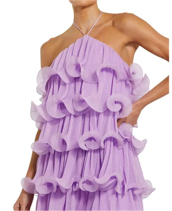 open lace back dress Amazon.com: Purple Sexy Party Dress Halter Backless Tiered Tulle Sleeveless  Chiffon Evening Dress US 12 : Clothing, Shoes & Jewelry main image 0