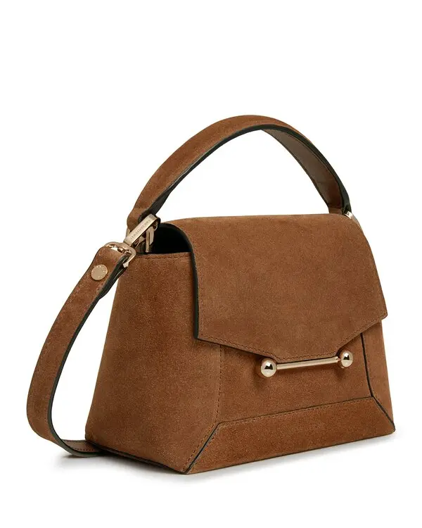 Strathberry Mosaic Nano Leather & Suede Top Handle Bag - Tan