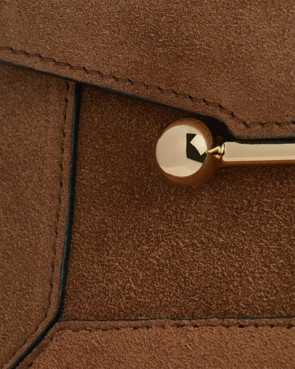 Strathberry Mosaic Nano Leather & Suede Top Handle Bag - Tan
