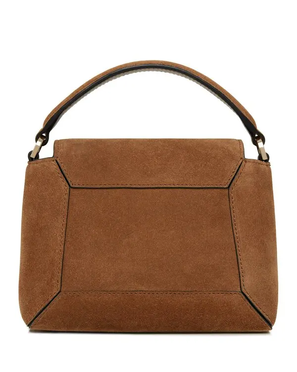 Strathberry Mosaic Nano Leather & Suede Top Handle Bag - Tan
