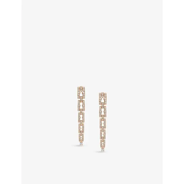 BVLGARI B.zero1 18ct Rose-gold Diamond Drop Earrings - Rose Gold