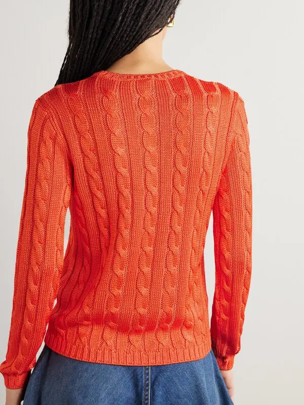 Ralph Lauren Cable-knit Silk Sweater
