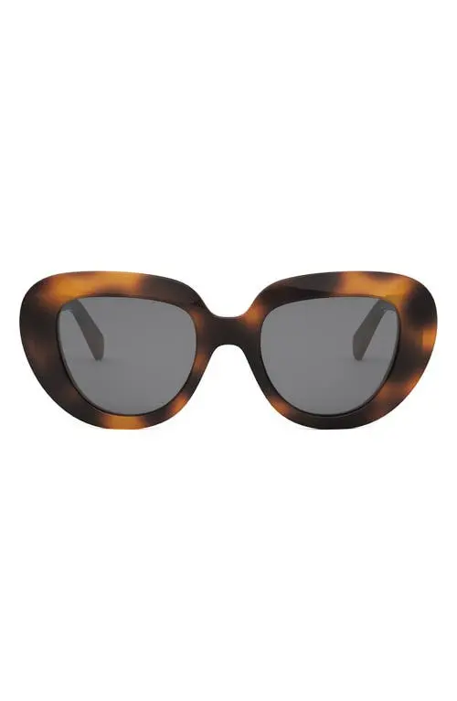 Celine Bold 3 Dots 51mm Butterfly Sunglasses - Blonde Havana / Smoke