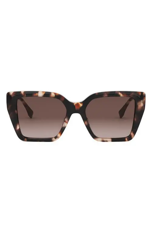 Fendi Ff Diamonds 54mm Square Sunglasses - Havana / Gradient Brown