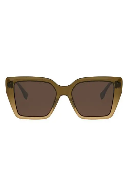 Fendi Ff Diamonds 54mm Square Sunglasses - Shiny Light Brown/brown