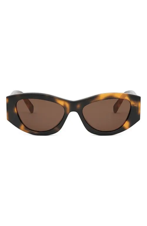 Celine Triomphe Rectangular Sunglasses - Blonde Havana / Brown