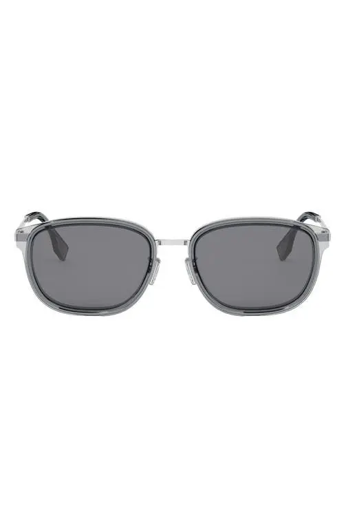 Fendi 55mm Oval Sunglasses - Grey/ Other / Smoke