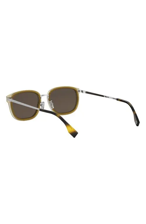 Fendi 55mm Oval Sunglasses - Shiny Yellow / Brown
