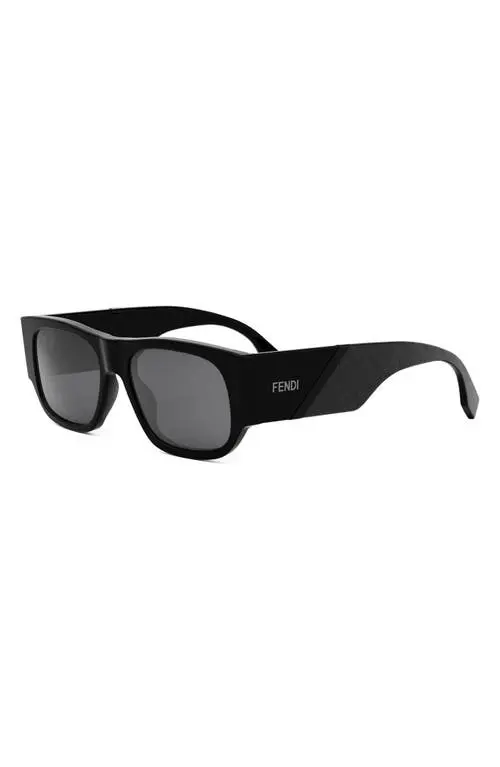 Fendi Diagonal 54mm Rectangular Sunglasses