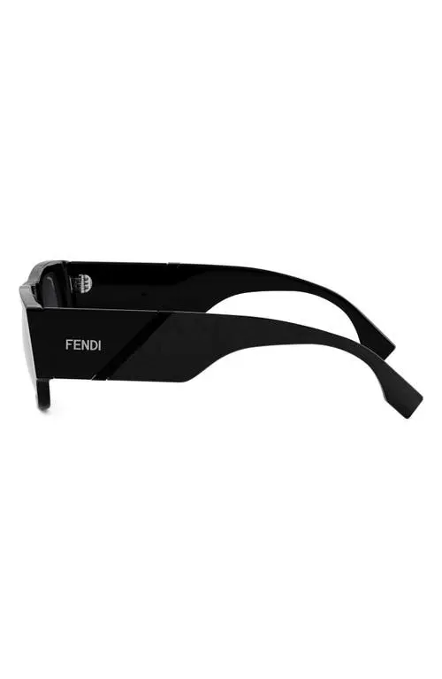 Fendi Diagonal 54mm Rectangular Sunglasses