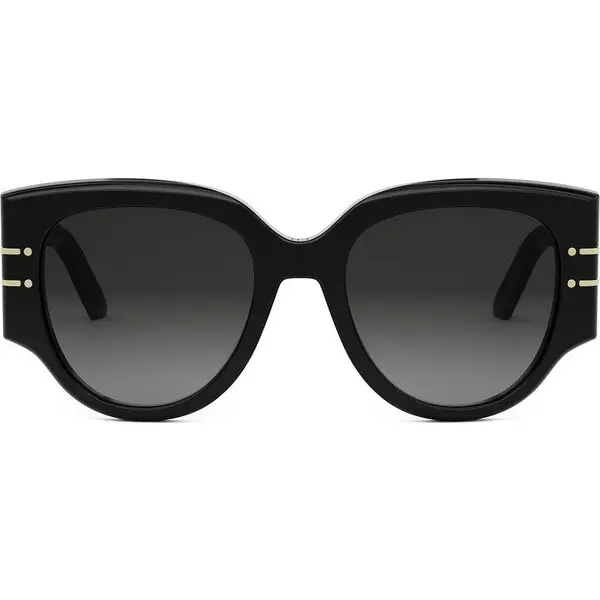 Dior Signature R2i 53mm Butterfly Sunglasses - Shiny Black / Gradient Smoke