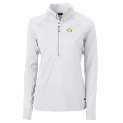 Cutter & Buck Georgia Tech Yellow Jackets Adapt Eco Knit Half-zip Pullover