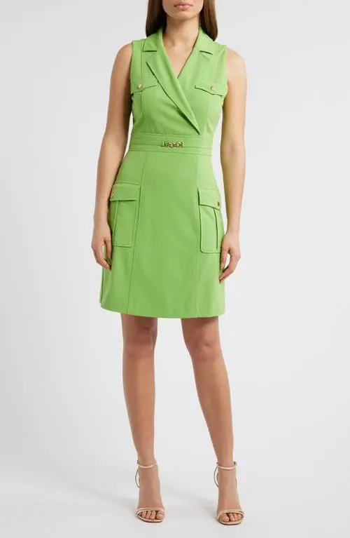 Tahari Asl Sleeveless Cargo Pocket Dress In Fern - 55% Off | Editorialist