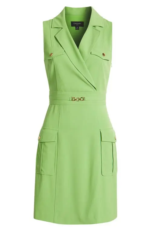 Tahari Asl Sleeveless Cargo Pocket Dress In Fern - 55% Off | Editorialist