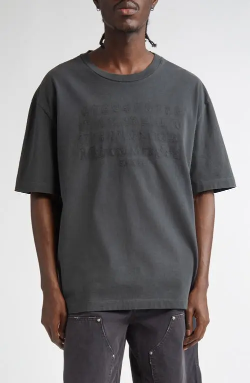 MAISON MARGIELA Embroidered Logo Cotton T-shirt - Washed Black