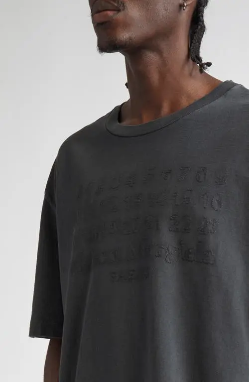 MAISON MARGIELA Embroidered Logo Cotton T-shirt - Washed Black