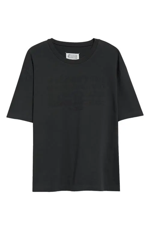 MAISON MARGIELA Embroidered Logo Cotton T-shirt - Washed Black