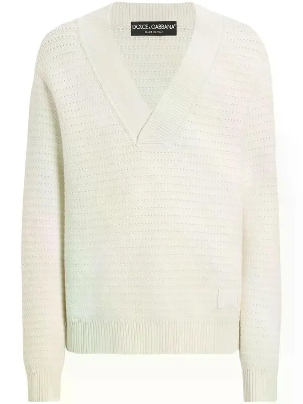 Dolce & Gabbana V-neck Jumper - White