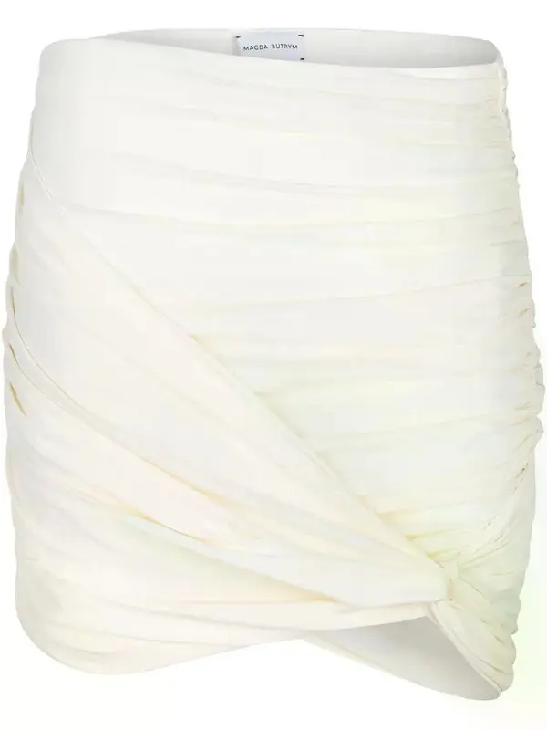 Magda Butrym Ruched Draped Mini Skirt - White