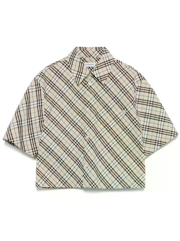 Burberry Checked Shirt - Neutrals