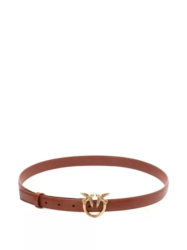 Pinko Love Birds Logo Buckle Belt - Brown