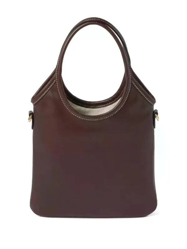 Miu Miu Logo Detail Top Handle Tote Bag - Brown