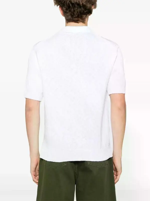 Eleventy Knitted Polo Shirt - White