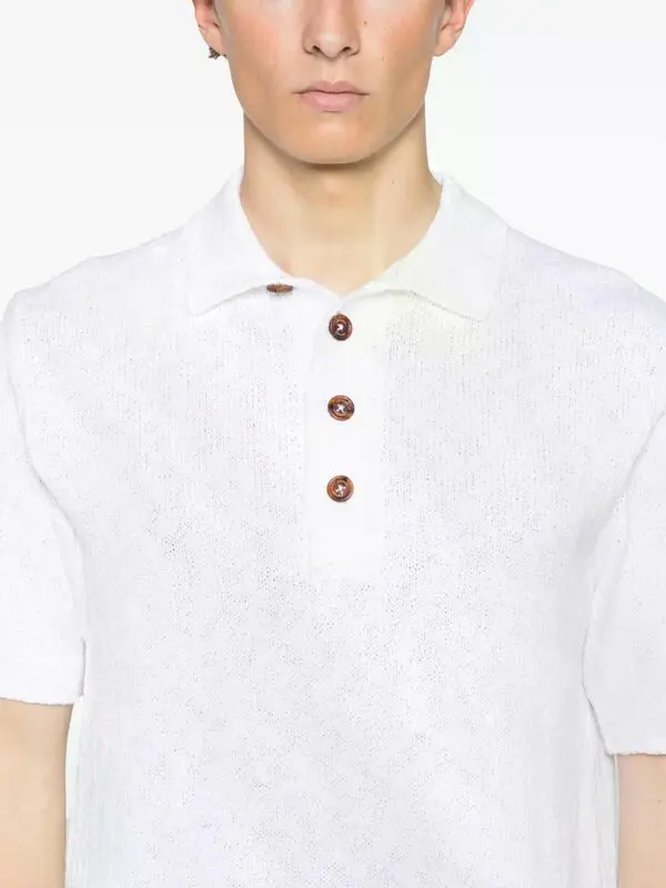 Eleventy Knitted Polo Shirt - White