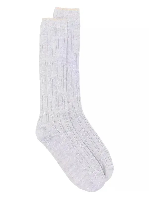 Eleventy Cable-knit Socks - Grey