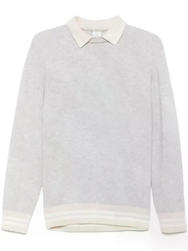 Eleventy Polo Collar Sweater - Grey
