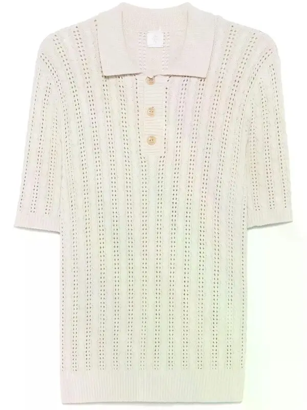 Eleventy Cable-knit Polo Shirt