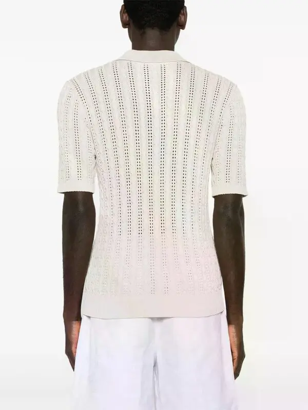 Eleventy Cable-knit Polo Shirt